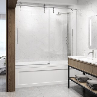 Vigo VG60496068 Hamilton 68" High x 60" Wide Sliding Frameless Tub ...