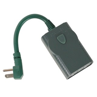 Stanley 2-Outlet Outdoor Remote Control Twin 15A Timer Photocell Mode ...
