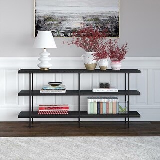 64" Black Grain/Metal Console Table - 54 x 84 - Bed Bath & Beyond ...