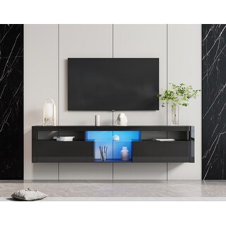 Modern simple TV cabinet，2 Storage Cabinet with Open Shelves for Living ...