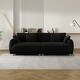 86.6" Teddy velvet large bread sofa with four pillows and hardware feet ...