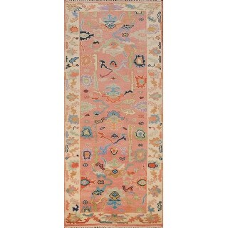 Pink Oushak Indian Runner Rug Handmade Wool Carpet - 2'7"x 7'9" - Bed ...