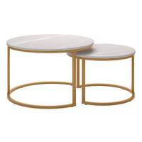 Fort Worth Round Nesting Coffee Table, White/Gold - Bed Bath & Beyond ...