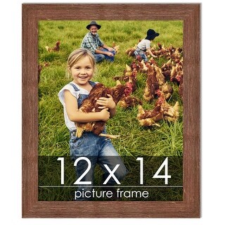 12x14 Frame Brown Barnwood Picture Frame with UV Acrylic Glass, Foam ...