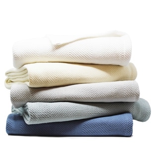 All Season Yarn Dyed Solid Pre-washed Cotton Blanket - Bed Bath ...