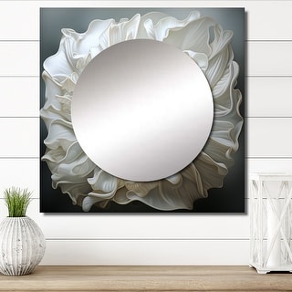 Designart "Monochromatic Seashells" Seashell Wall Mirror - Animals ...