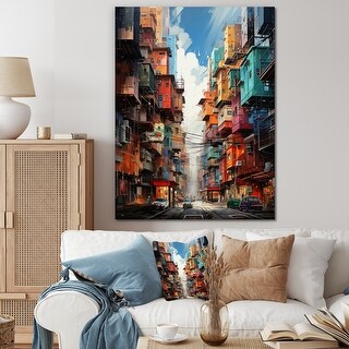 Designart "Surrealism City IV" Abstract Realism Wall Decor - Bed Bath ...