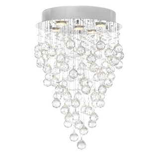 Rain Drop 5 Light 16in Chrome Flush Mount - Bed Bath & Beyond - 22859505