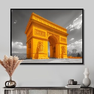 Designart "Yellow Grey Stone Monument Arc De Triomphe Photo" Monuments ...