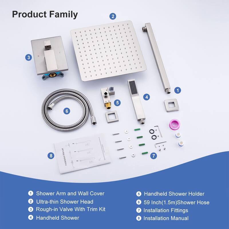 Rainlex 10 Inch Brush Nickel Plating Wall-Mounted Shower System - Overstock - 37541868