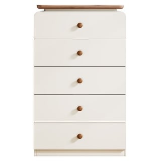 5 Drawers Chest, 45-Inch Tall Farmhouse White Storage Cabinet - Bed ...