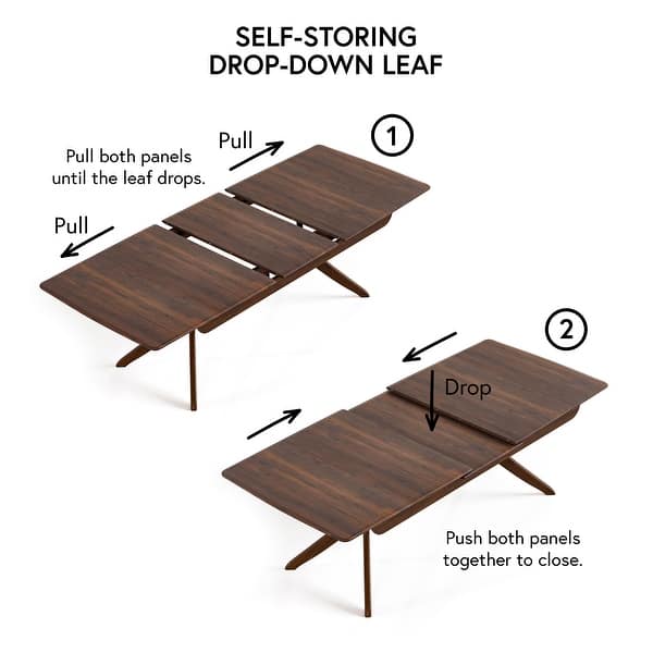 Furniture of America Abigail IV Mid-Century Modern Walnut Extendable ...