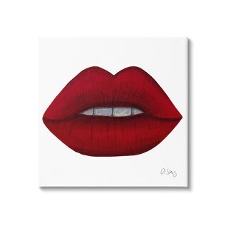 Stupell Red Lips on White Canvas Wall Art Design by Alejandra Saiz ...