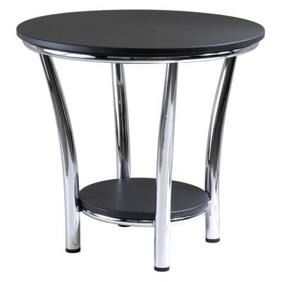 Round Back End Table Black - Overstock - 30313903