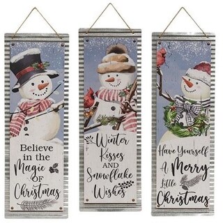 Christmas Snowman Metal Signs, 3 Asstd. - 24” tall by 8.5” wide by 1 ...