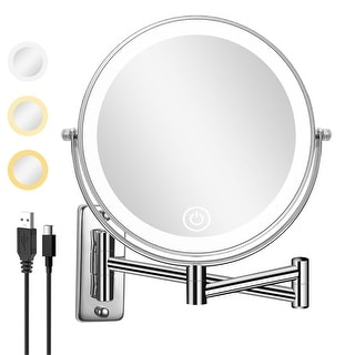 8-inch Wall Mounted Makeup Vanity Mirror, 1X/10X Magnification Mirror ...