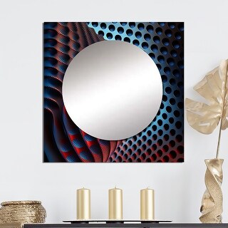 Designart "Portals Moire Matrix In Red And Blue III" Geometric Wall ...