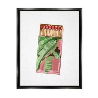 Stupell Floral Pink Matchbox Design Square Cutout Shape Floater Frame ...