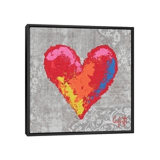 iCanvas "Heart On Gray" by Stefano Calisti Framed Canvas Print - Bed ...