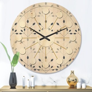 Designart 'Floral Retro Botanical Pattern I' Mid-Century Modern Wood ...