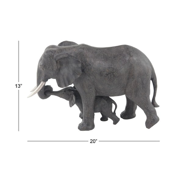 Gray Polystone Elephant Decorative Sculpture - Bed Bath & Beyond - 22727485