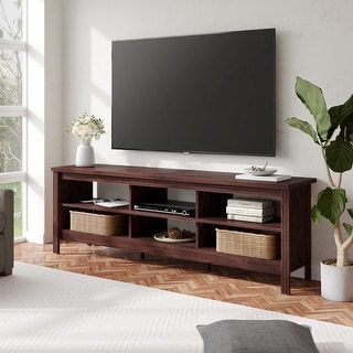 TV Stands for 80 inch TV Entertainment Center Brown Media Cabinet TV ...