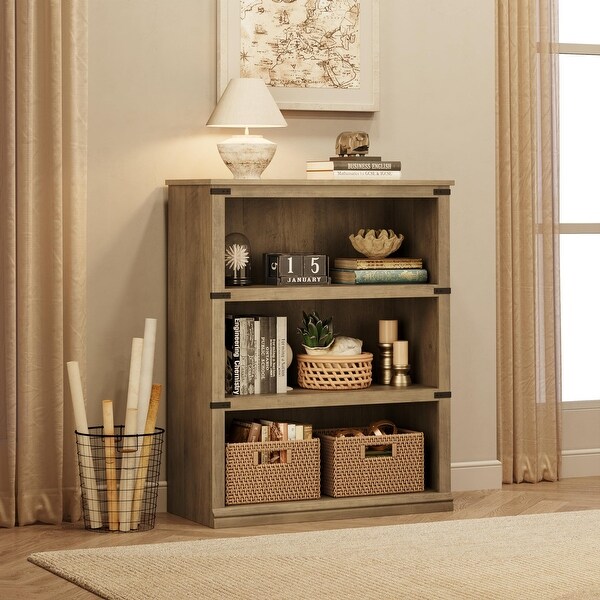 3 Tier Bookcase Farmhouse Book Shelf with Storage On Sale Bed Bath Beyond 39752693