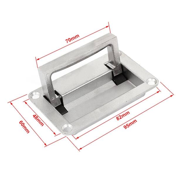 95mm x 60mm Metal Rectangle Shaped Recessed Folding Pull Handle Grip ...