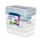 Set of 3 BPA-Free 4.1 Cup Plastic Food Storage Containers with Locking ...