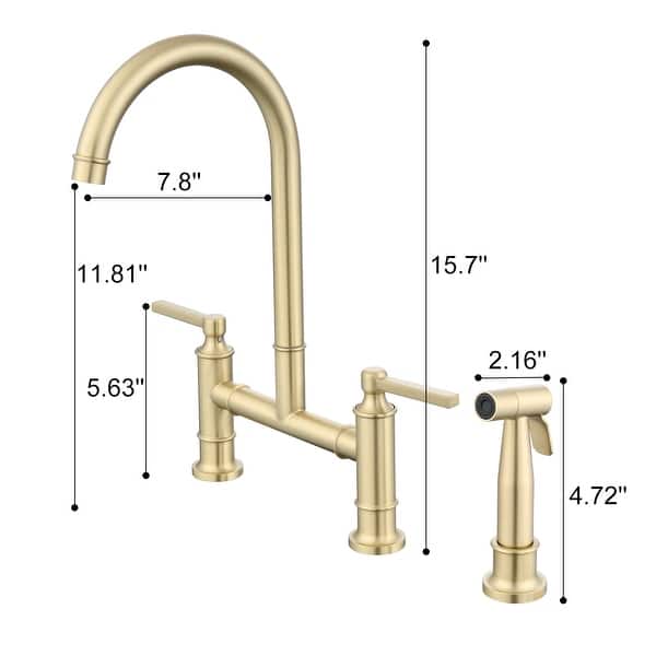 Double Handle Bridge Kitchen Faucet with Side Spray - Bed Bath & Beyond ...