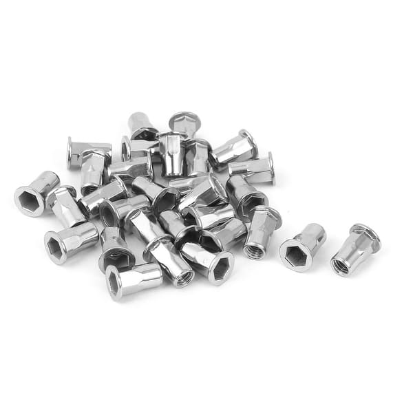 M5 Stainless Steel Rivet Nut Rivnut Insert Nutsert Silver Tone 30pcs ...