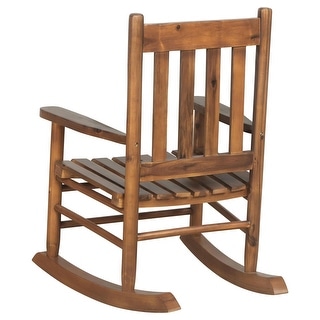 Traditional Slat Back Rocking Chair Acacia Wood for Primary Living ...