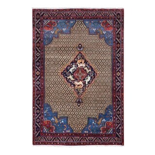 Shahbanu Rugs Sand Brown, New Persian Camel Hair Serab Hunting Design ...