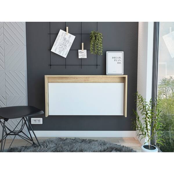 Wall Mounted Floating Desk with Support System and Fast Fold and Unfold ...