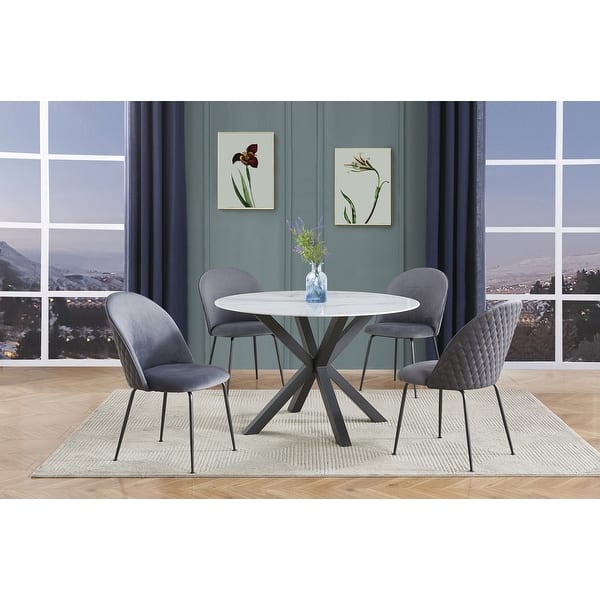 Best Quality Furniture 5pc Mixed Dining Set w/ White Marble Wrap Glass - Bed Bath & Beyond ...