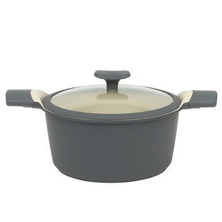 Oster 5 Quart Healthy Nonstick Cast Aluminum Dutch Oven with Lid in Grey - Bed Bath & Beyond ...