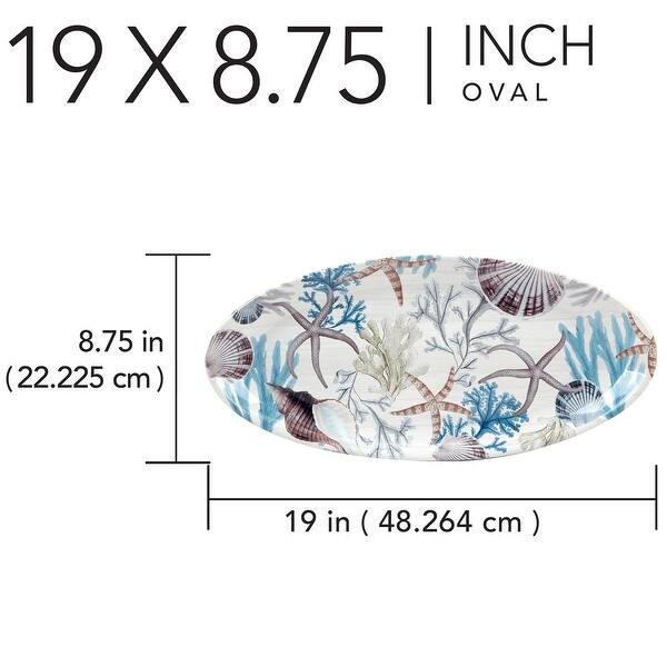 Certified International Beyond the Shore Fish Platter - 19" x 8.75" x 1 ...