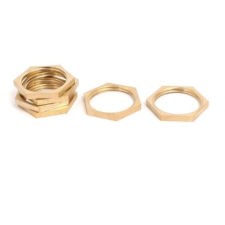 6 Pcs 3/4BSP Female Thread Brass Hex Nut Pipe Fitting Locknut - Brass ...
