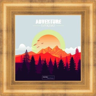 8x8 Traditional Gold Complete Wood Square Picture Frame with UV Acrylic ...