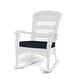 Portside Coastal White Resin Wicker Rocking Chair with Cushion - Bed ...