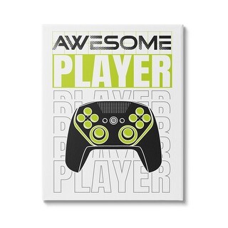 Stupell Awesome Player Gaming Controller Canvas Wall Art by Angela ...