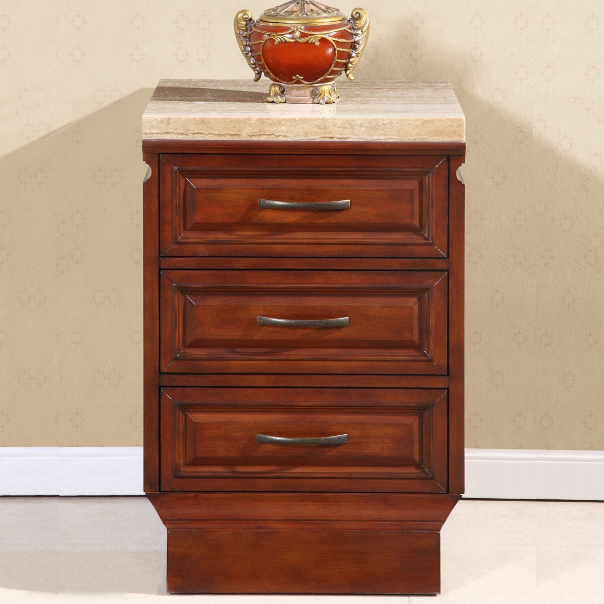Silkroad Exclusive Bathroom Vanity Side Cabinet Drawer Bank - Bed Bath ...