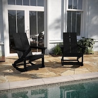 Indoor/Outdoor modern 2-Slat Adirondack Poly Resin Rockers - Set of 2 ...