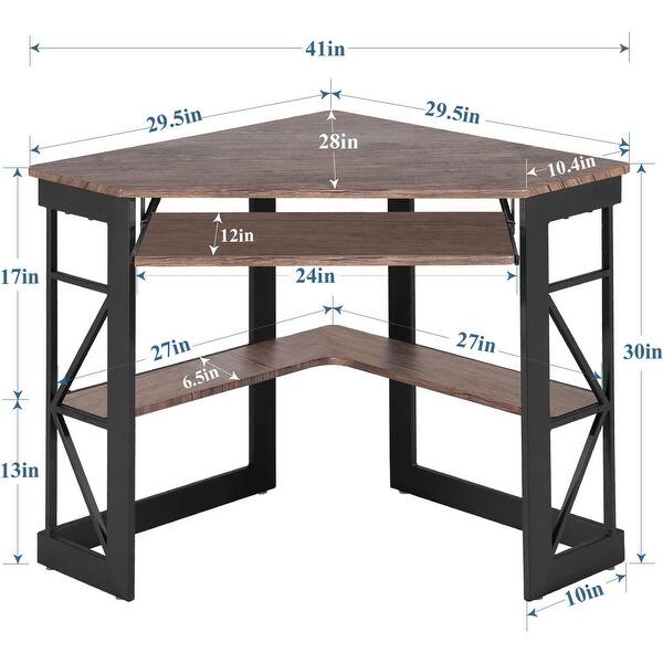 VECELO Triangle Corner Desk 90 Degrees Triangle for Computer, Small ...