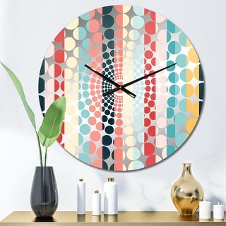 Designart "Boho Rainbow Stripes Pattern" Multi Striped Clocks Modern ...