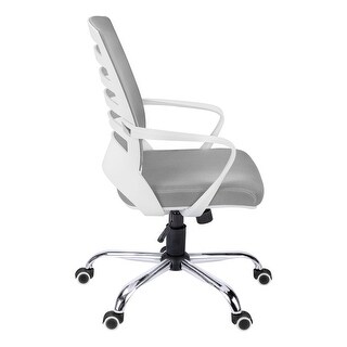 Black Polyester Seat Swivel Adjustable Task Chair Mesh Back Plastic ...
