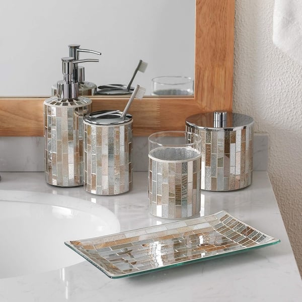 Mosaic Glass Bathroom Accessories Set - Bed Bath & Beyond - 39995290
