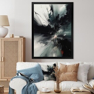 Designart "Abstracted Liquid Movements I" Abstract Liquid Ink Framed ...