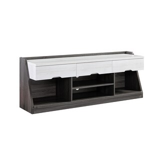 62 Inch TV Media Entertainment Console, 3 Drawers, 4 Shelves, White ...