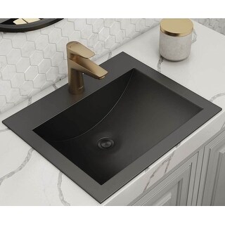 Ruvati RVH5110 Ariaso 21" Rectangular Stainless Steel Drop In Bathroom ...